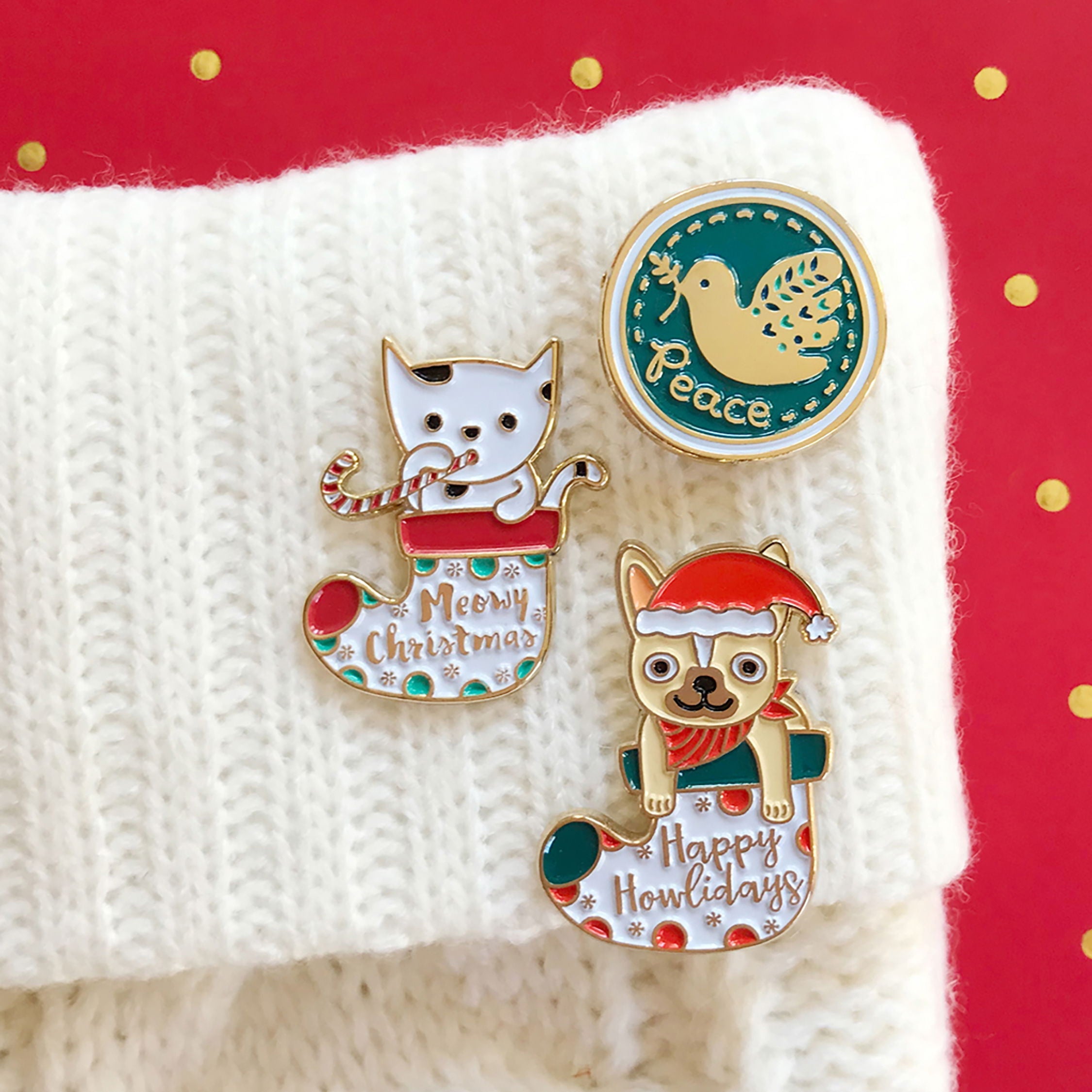 Holiday Enamel Pins – Night Owl Paper Goods
