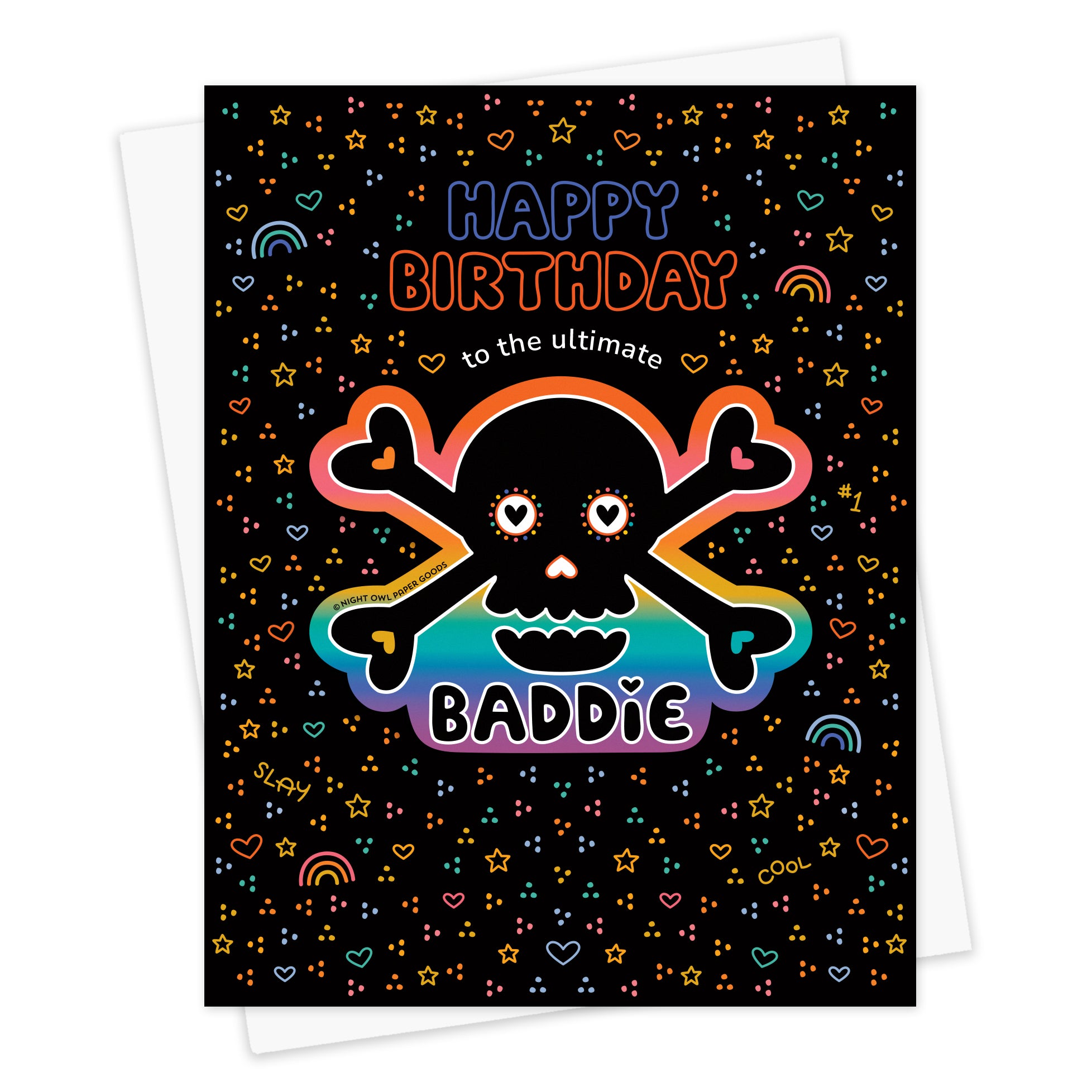 Birthday Baddie Sticker Card – Night Owl Paper Goods