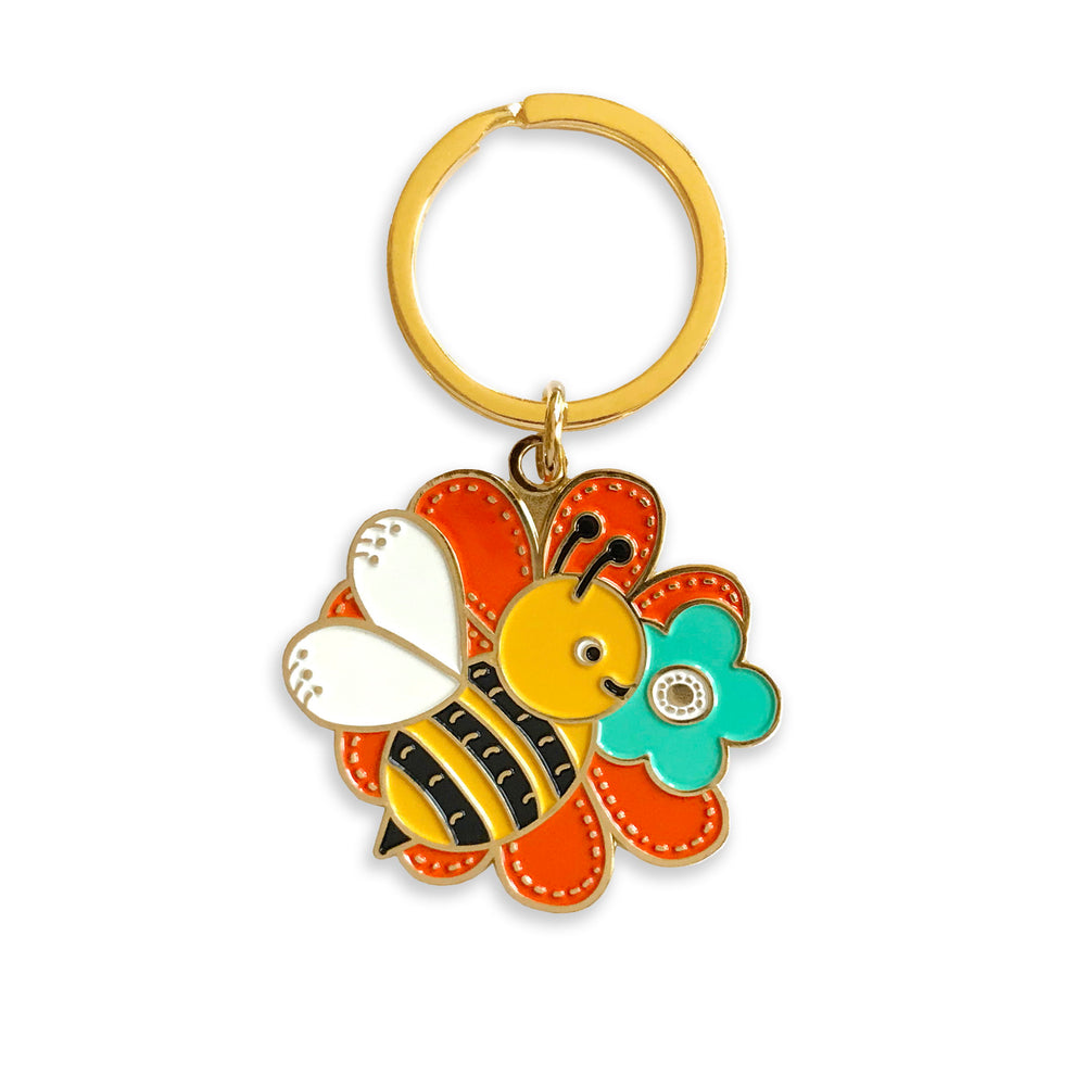 Bumble Bee Enamel Keychain – Night Owl Paper Goods