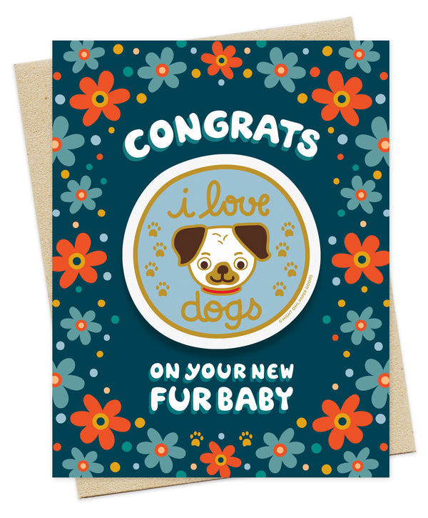 Dog Fur Baby Sticker Dog Adoption Card – Night Owl Paper Goods
