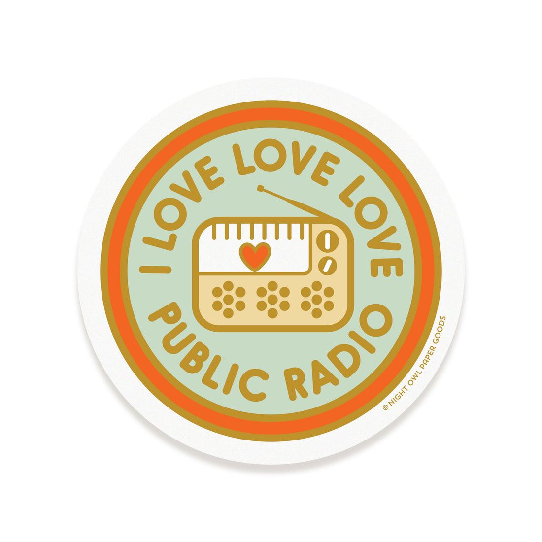 Public Radio Vinyl Sticker – Night Owl Paper Goods